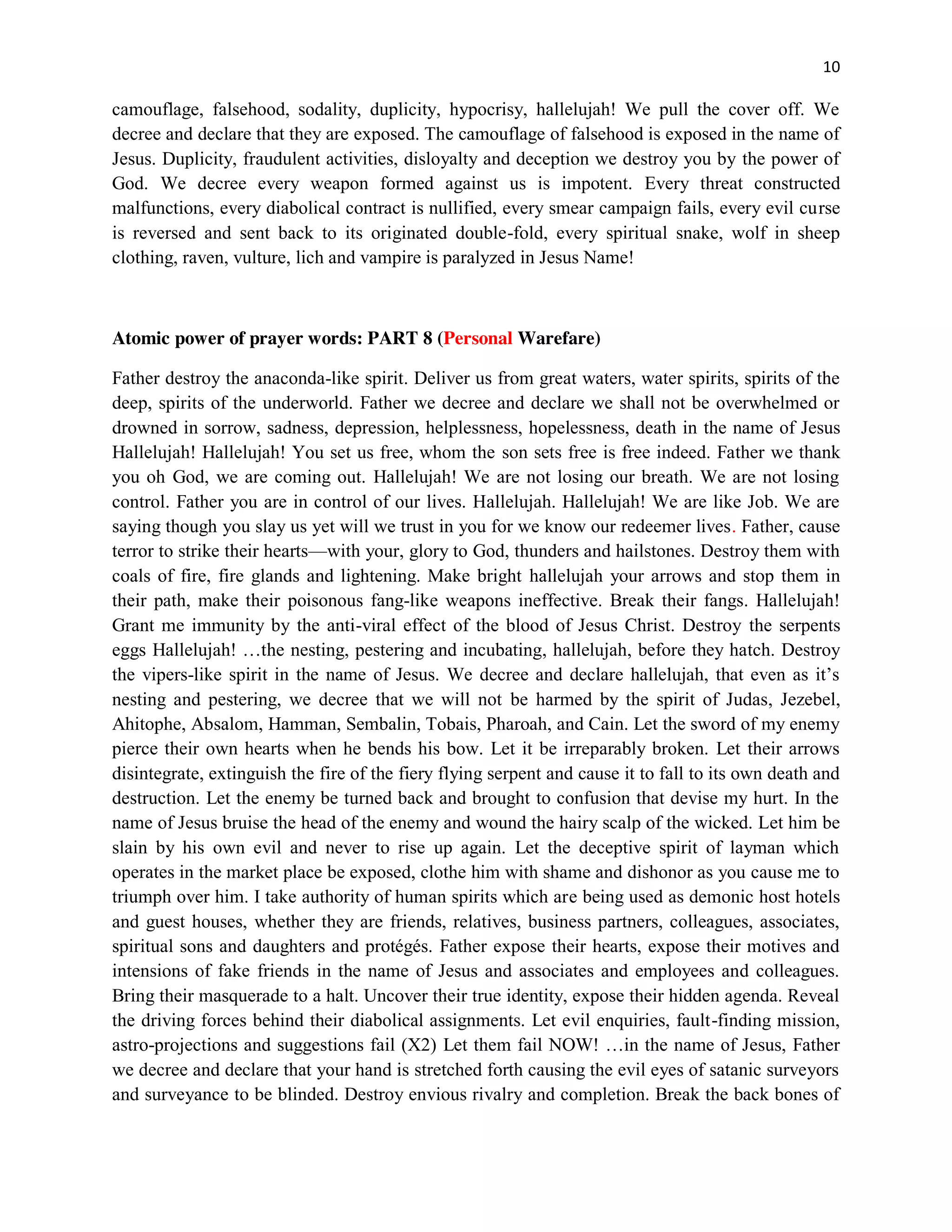 Atomic power of prayer part 1 10 (full version) transcribed | PDF