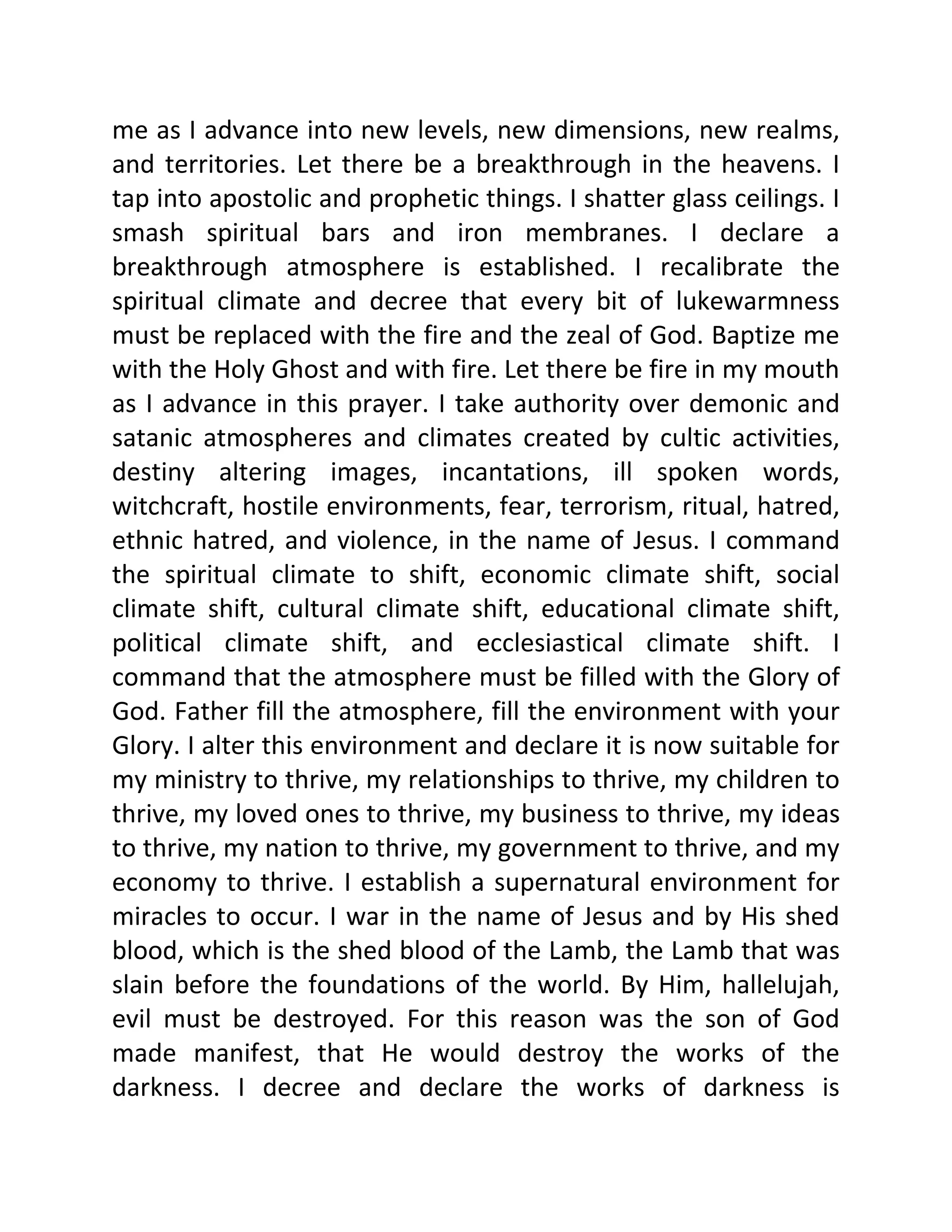 Atomic Prayer by Dr. Cindy Trimm | PDF
