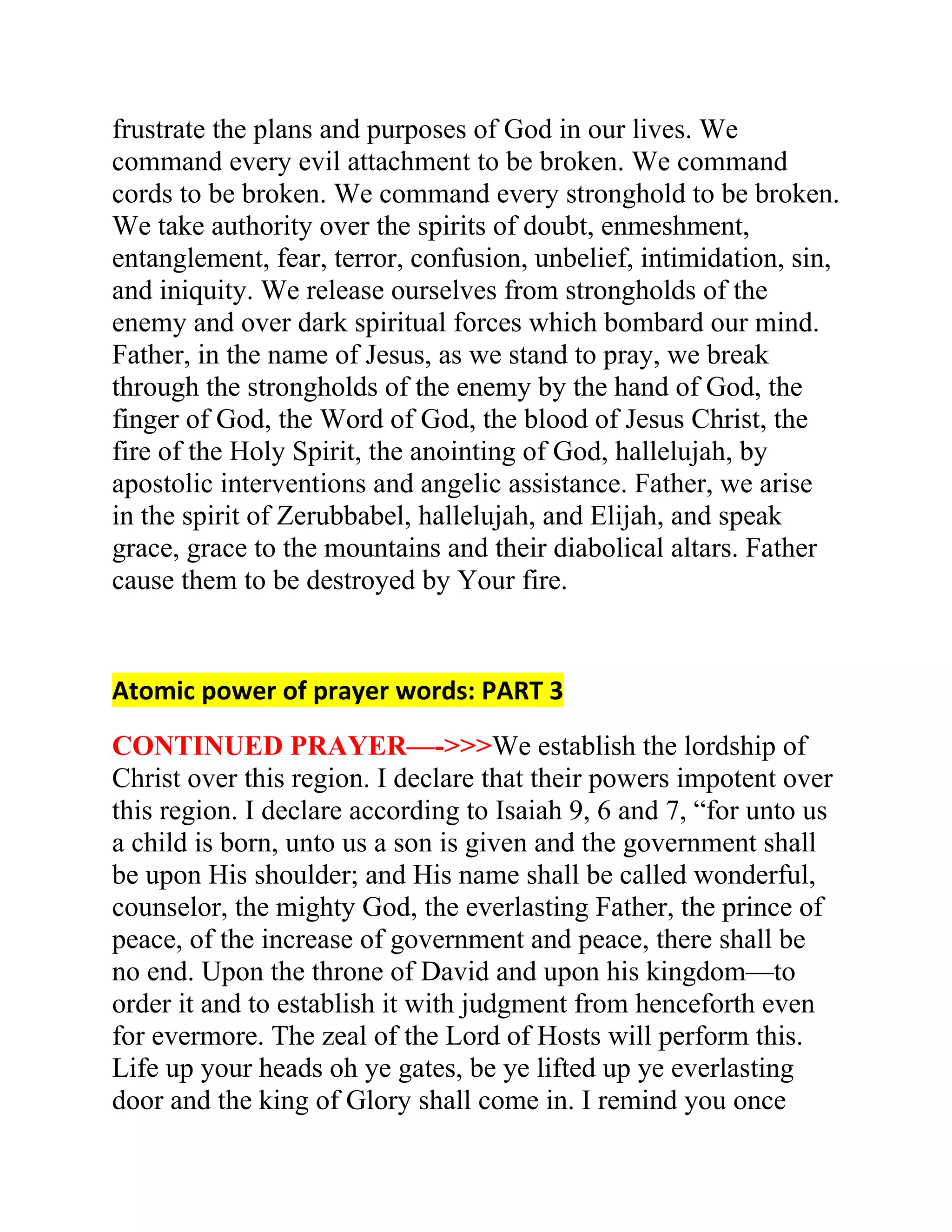 Atomic Prayer by Dr. Cindy Trimm | PDF