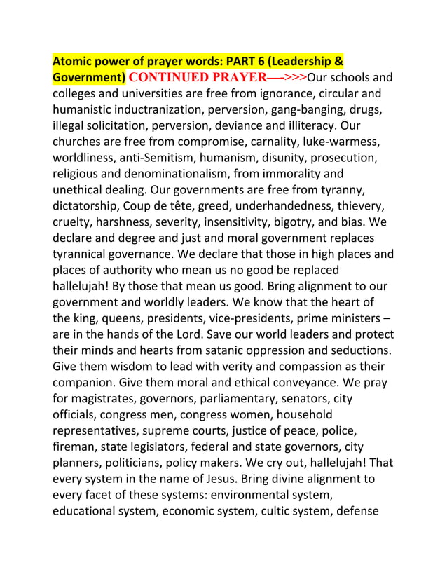 Atomic Prayer by Dr. Cindy Trimm | PDF | Christianity | Religion ...