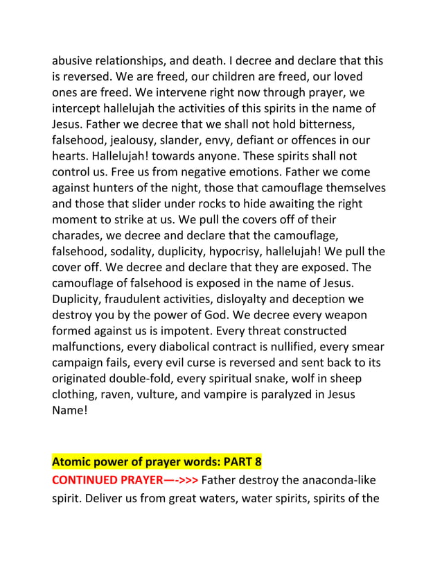 Atomic Prayer by Dr. Cindy Trimm | PDF | Christianity | Religion ...
