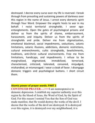 Atomic Prayer by Dr. Cindy Trimm | PDF