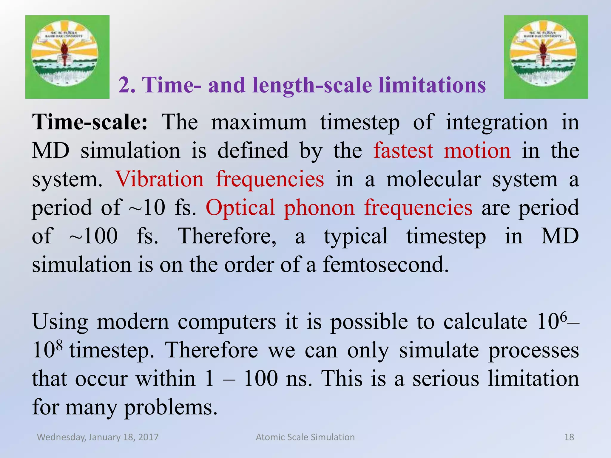 Atomic scale(molecular dynamic) simulationa | PPT