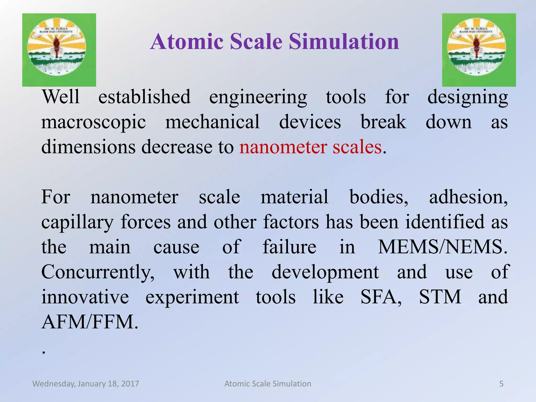 Atomic scale(molecular dynamic) simulationa | PPT