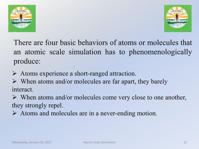Atomic scale(molecular dynamic) simulationa | PPT