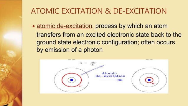 Atomic spectra,atomic excitation and de excitation | PPTX