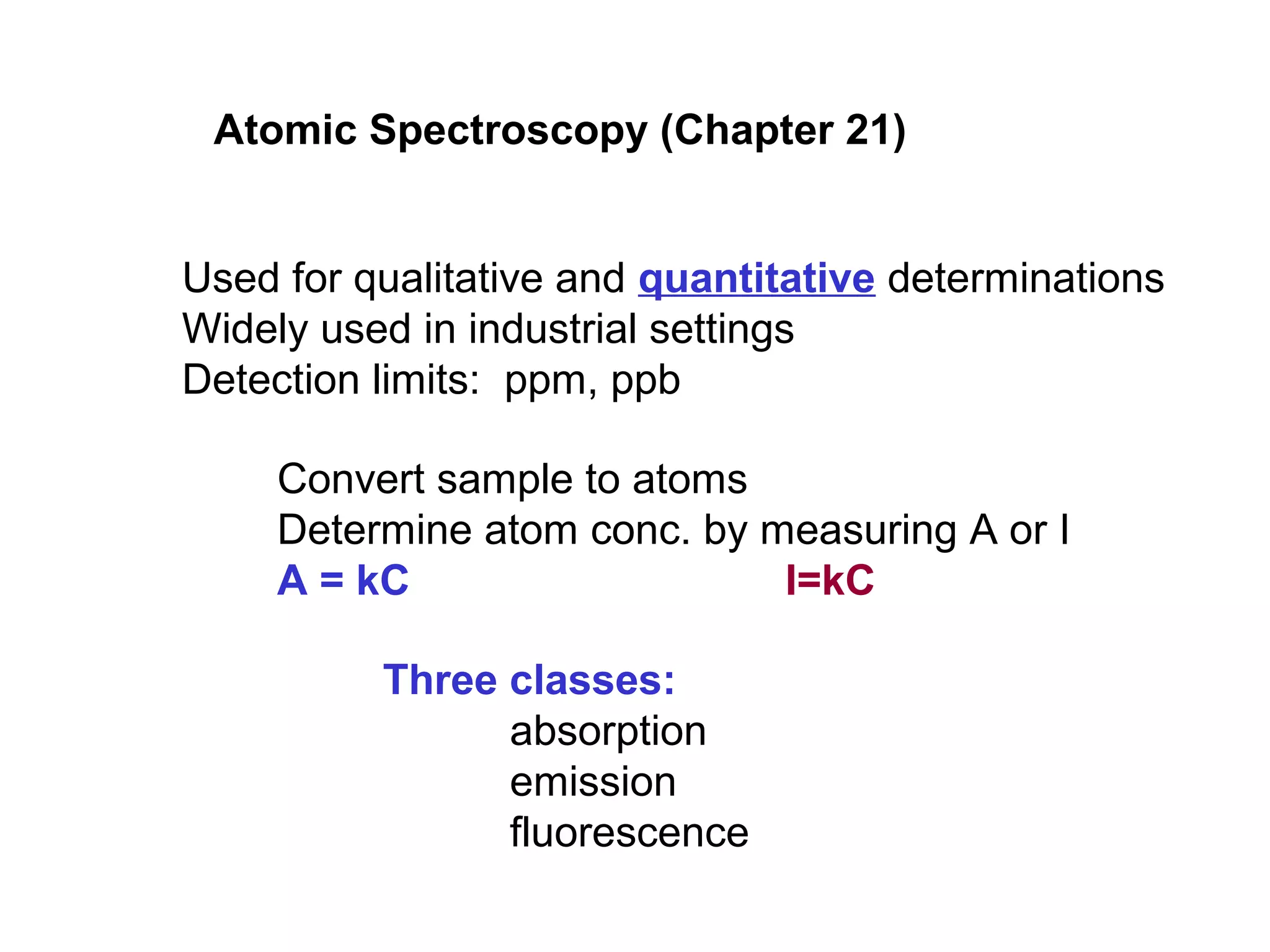 Atomic spectroscopy ch 20 | PPT