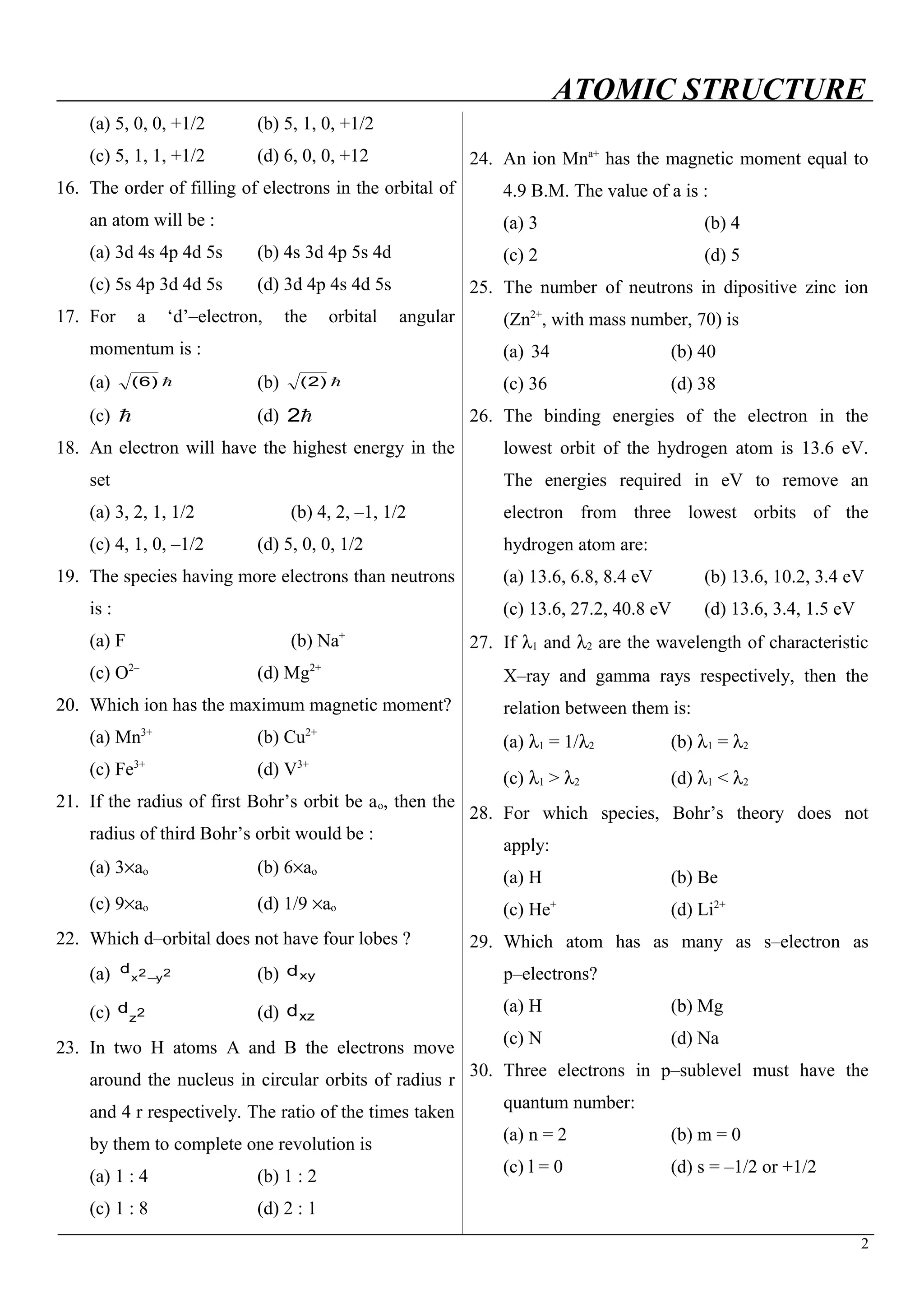 Atomic structure | DOC