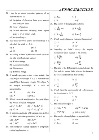 Atomic structure | DOC | Chemistry | Science