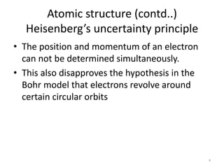 element of matter – The Atom, Bohr Model, Heisenberg’s uncertainty ...