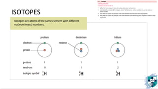 ATOMIC STRUCTURE AND ISOTOPES JC1 chemistry | PDF