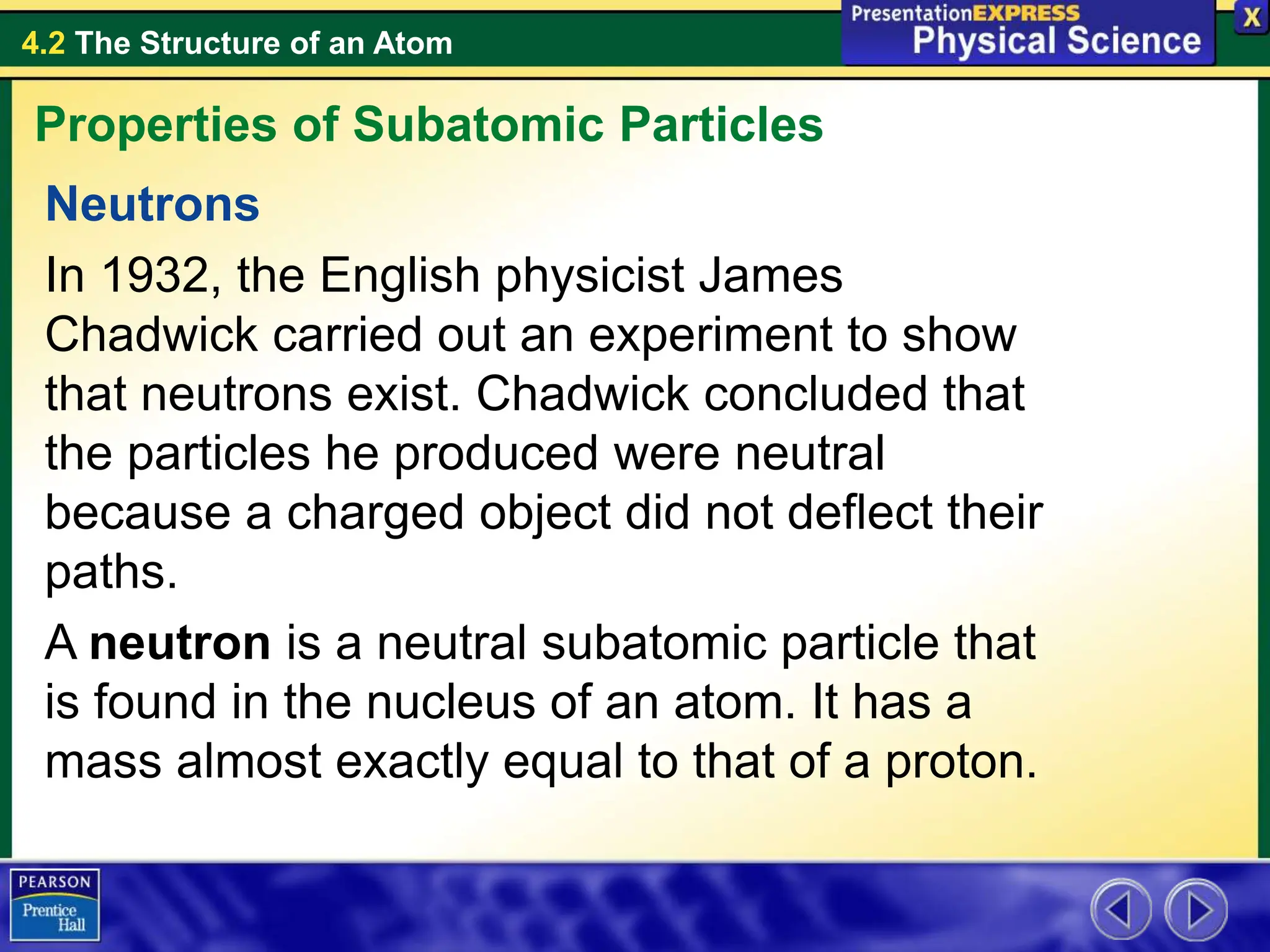 atomic structure Ch4_S2.ppt subamtomic particles | PPT