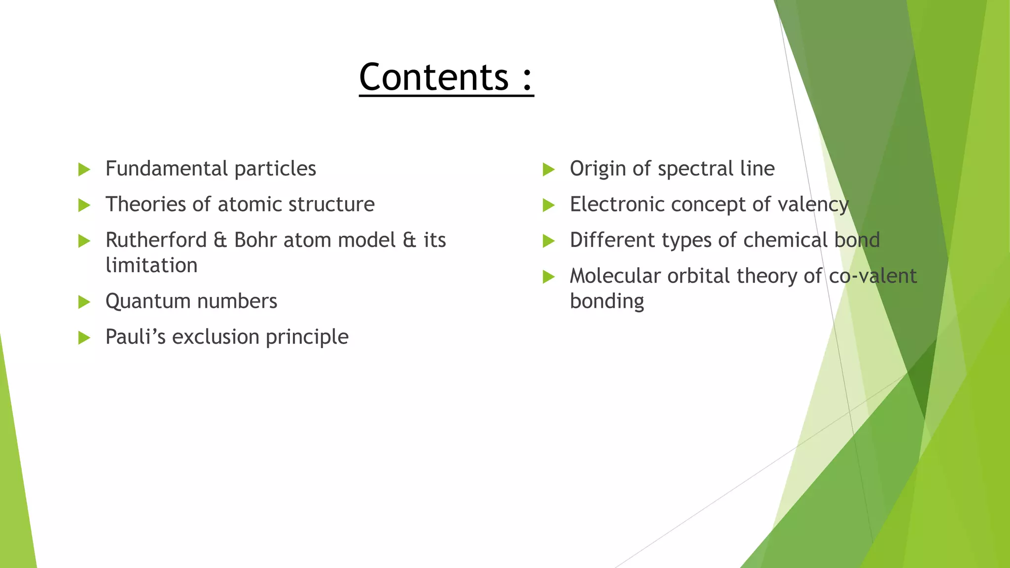 Atomic structure & chemical bond | PPTX