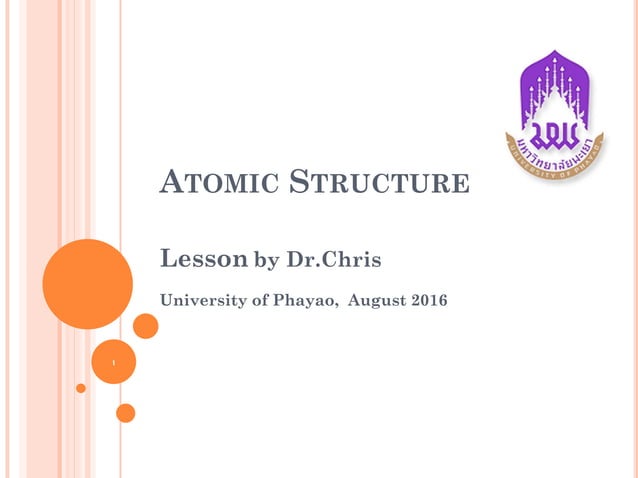 Atomic structure lecture part 1/3 | PPT