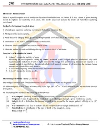 Atomic structure notes from jfc by rawat sir | PDF