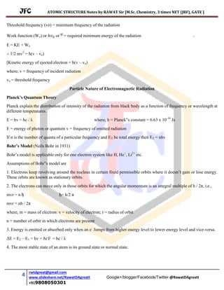 Atomic structure notes from jfc by rawat sir | PDF