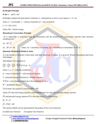 Atomic structure notes from jfc by rawat sir | PDF