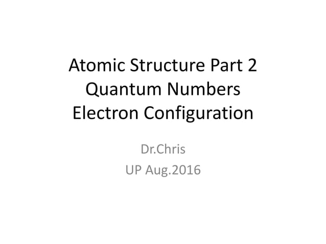 Atomic structure part 2/3 | PPT