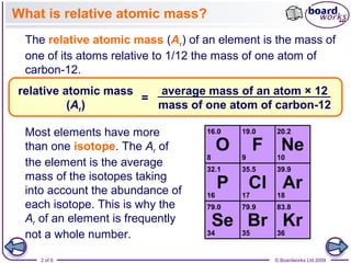 Atomic structure part 3 relative atomic mass | PPT