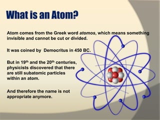 Atomic structure presentation | PPTX