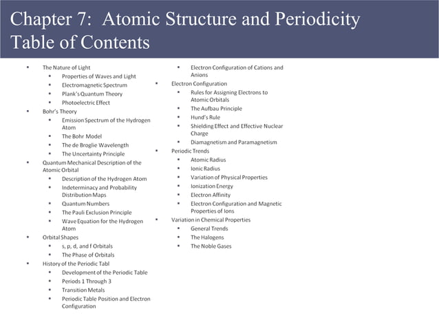 Atomic Structure and Periodicity | PPT | Chemistry | Science