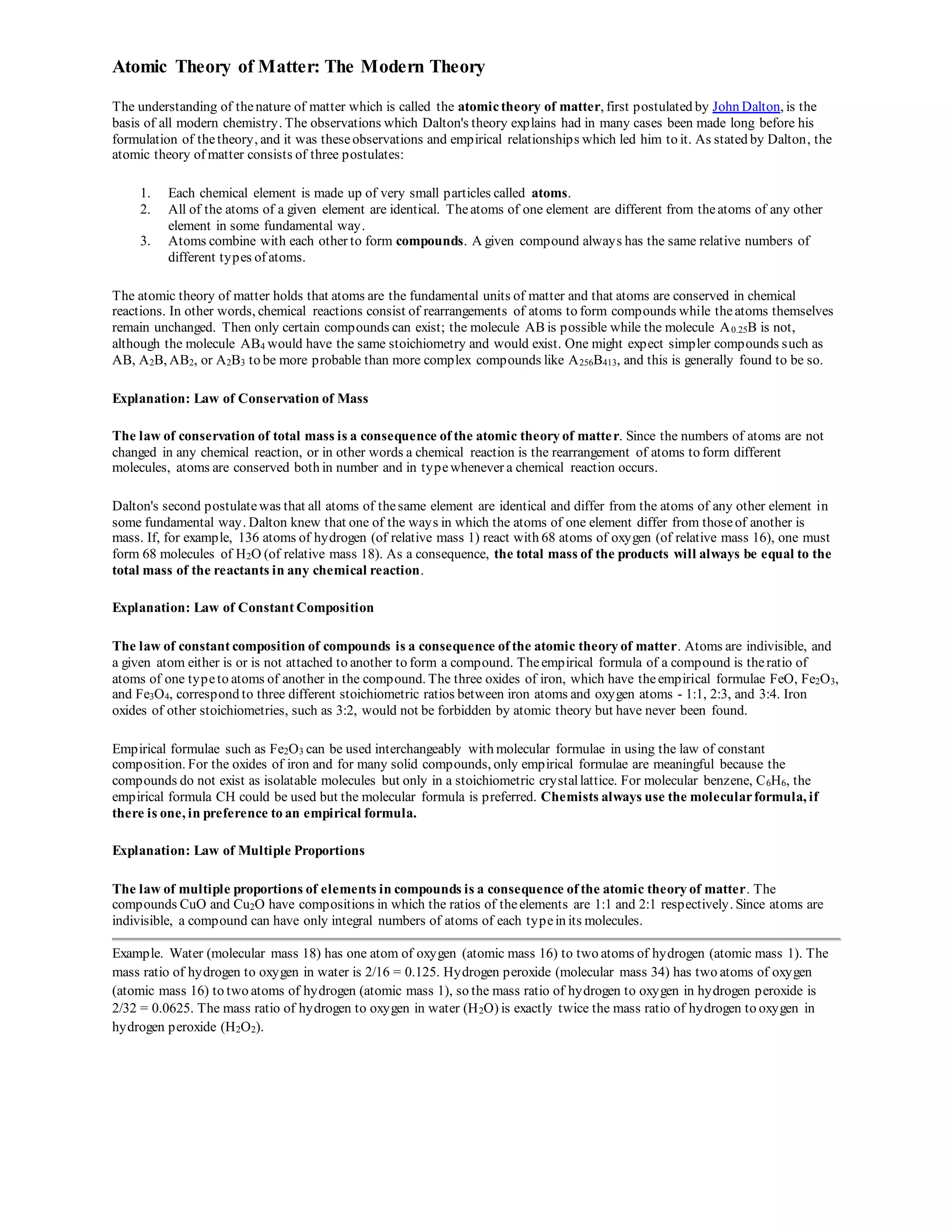 Atomic theory of matter | DOCX