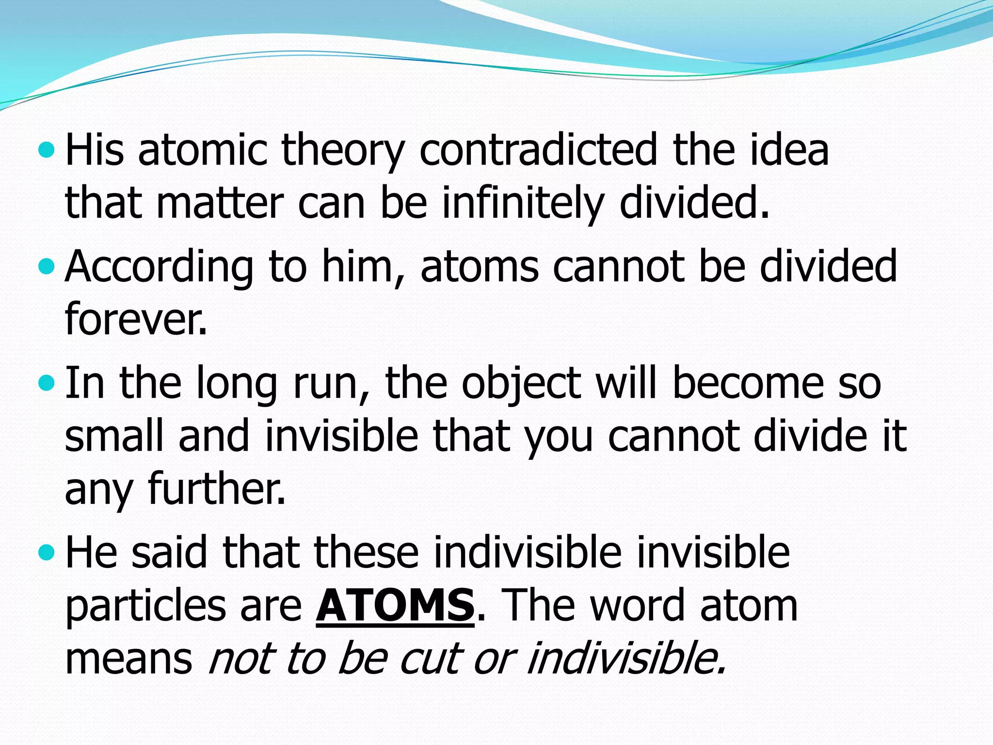 Atomic theory presentation finale | PPTX