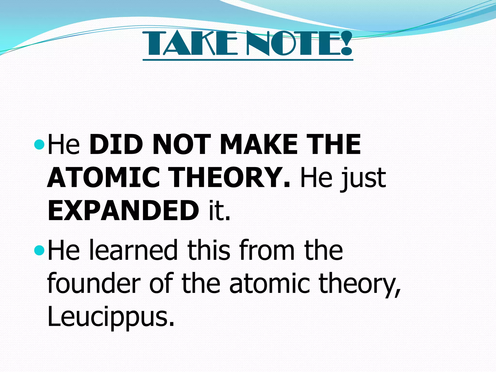 Atomic theory presentation finale | PPTX