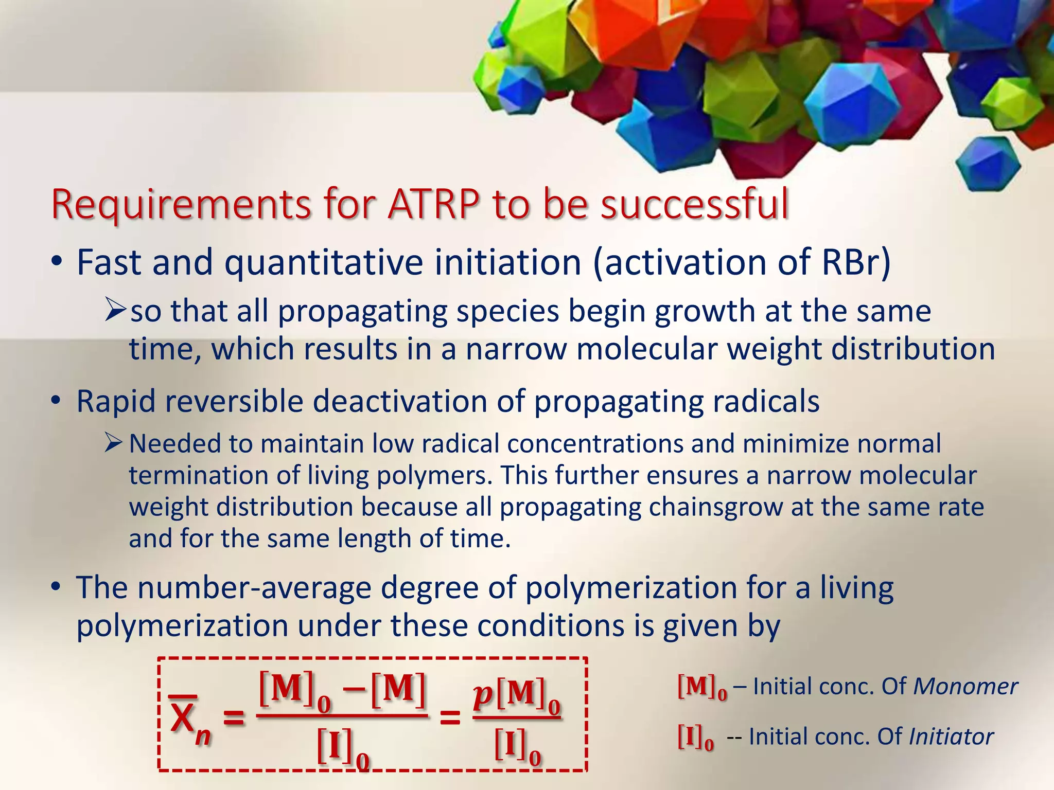 Atomic transfer radical polymerisation | PPTX