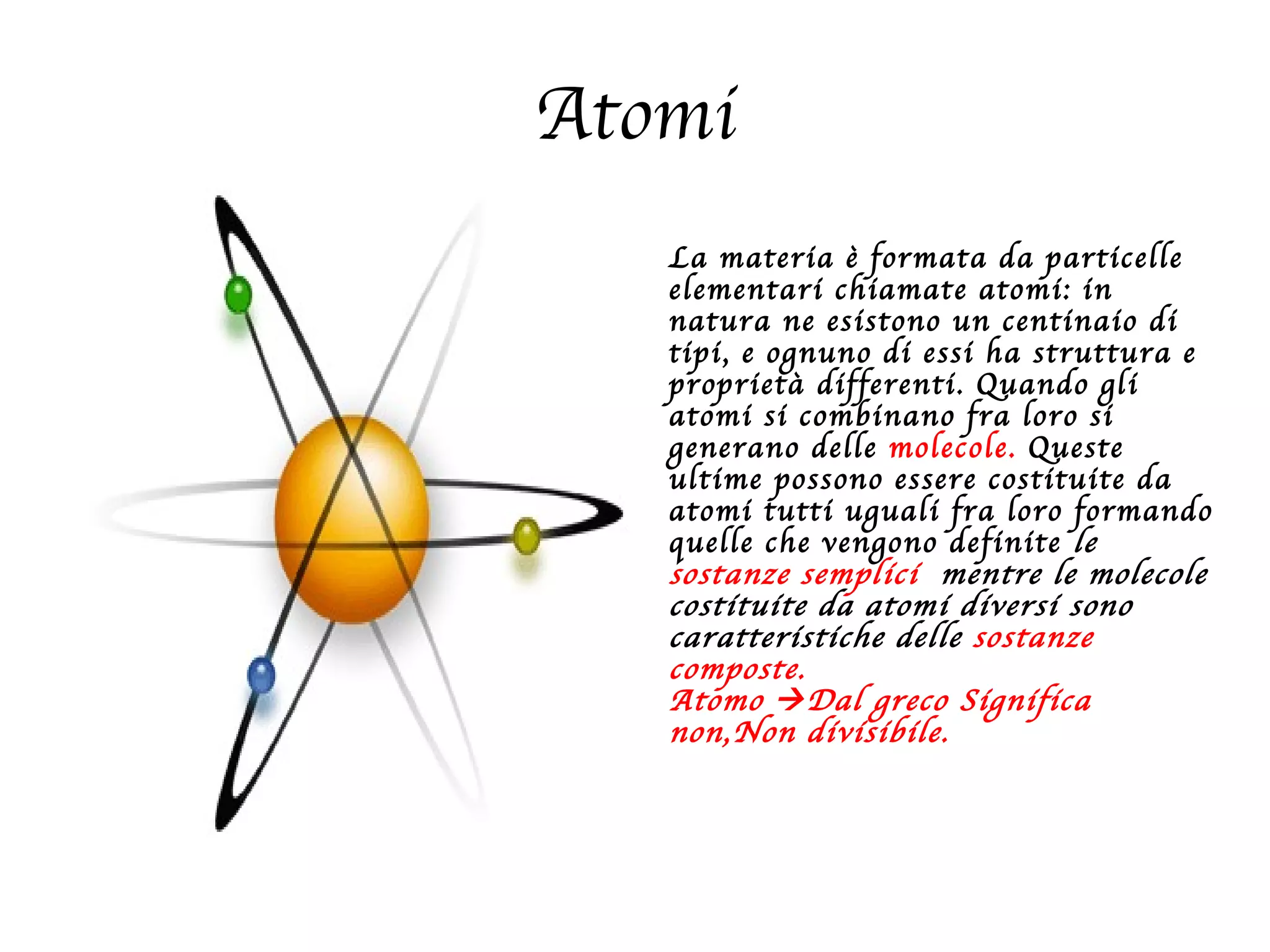 Atomi, molecole, composti | PPT