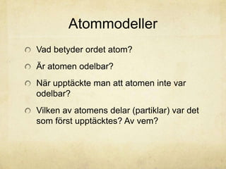 Atommodeller | PPTX
