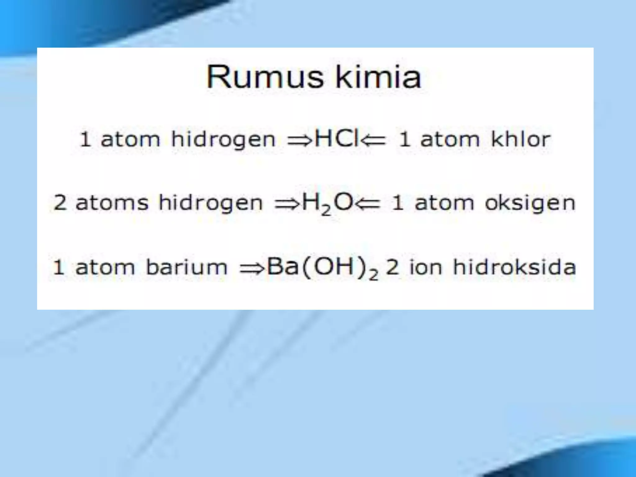 Atom, molekul dan rumus kimia | PPTX