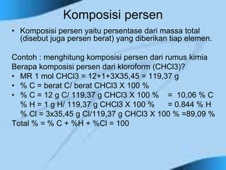 Atom, molekul dan rumus kimia | PPTX