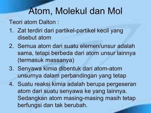 Atom, molekul dan rumus kimia | PPTX