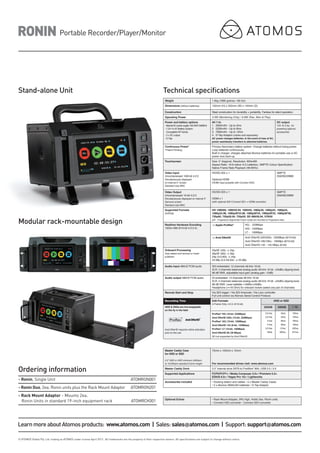 Atomos Ronin Brochure | PDF