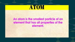 Science 8 ATOMS: protons, neutrons and electrons | PPTX