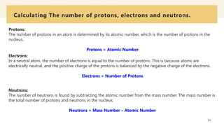ATOMIC STRUCTURE: Atomic number, atomic mass, protons, neutrons and ...