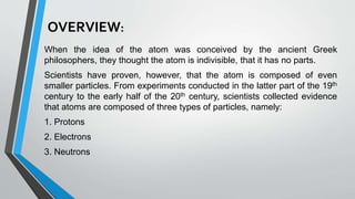ATOMS 1.OVERVIEWOFATOMSPROTONSE.PPTXPPTX | PPT