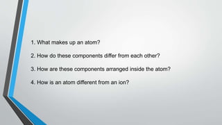 ATOMS 1.OVERVIEWOFATOMSPROTONSE.PPTXPPTX | PPT