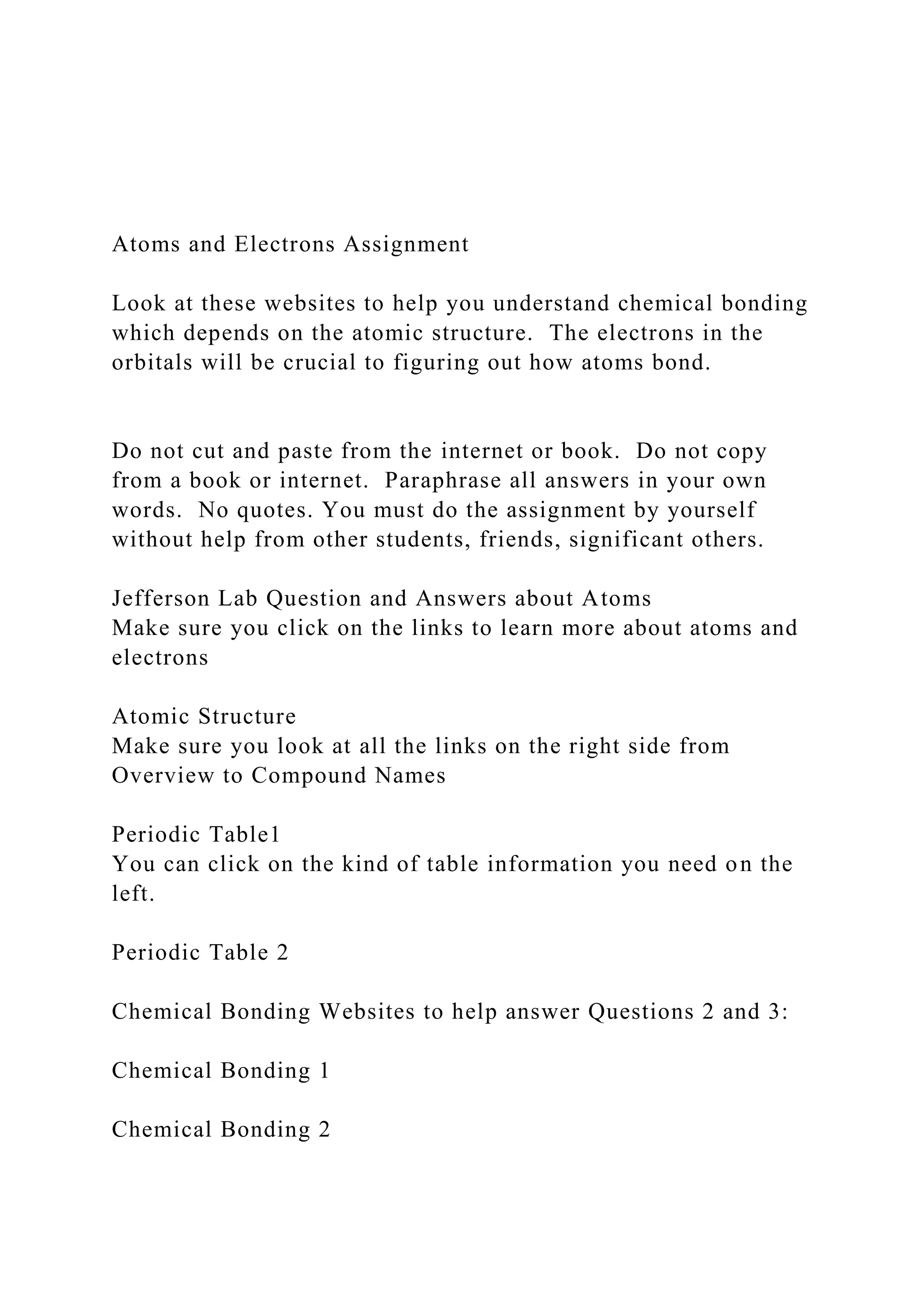 Atoms and Electrons AssignmentLook at these websites to he.docx