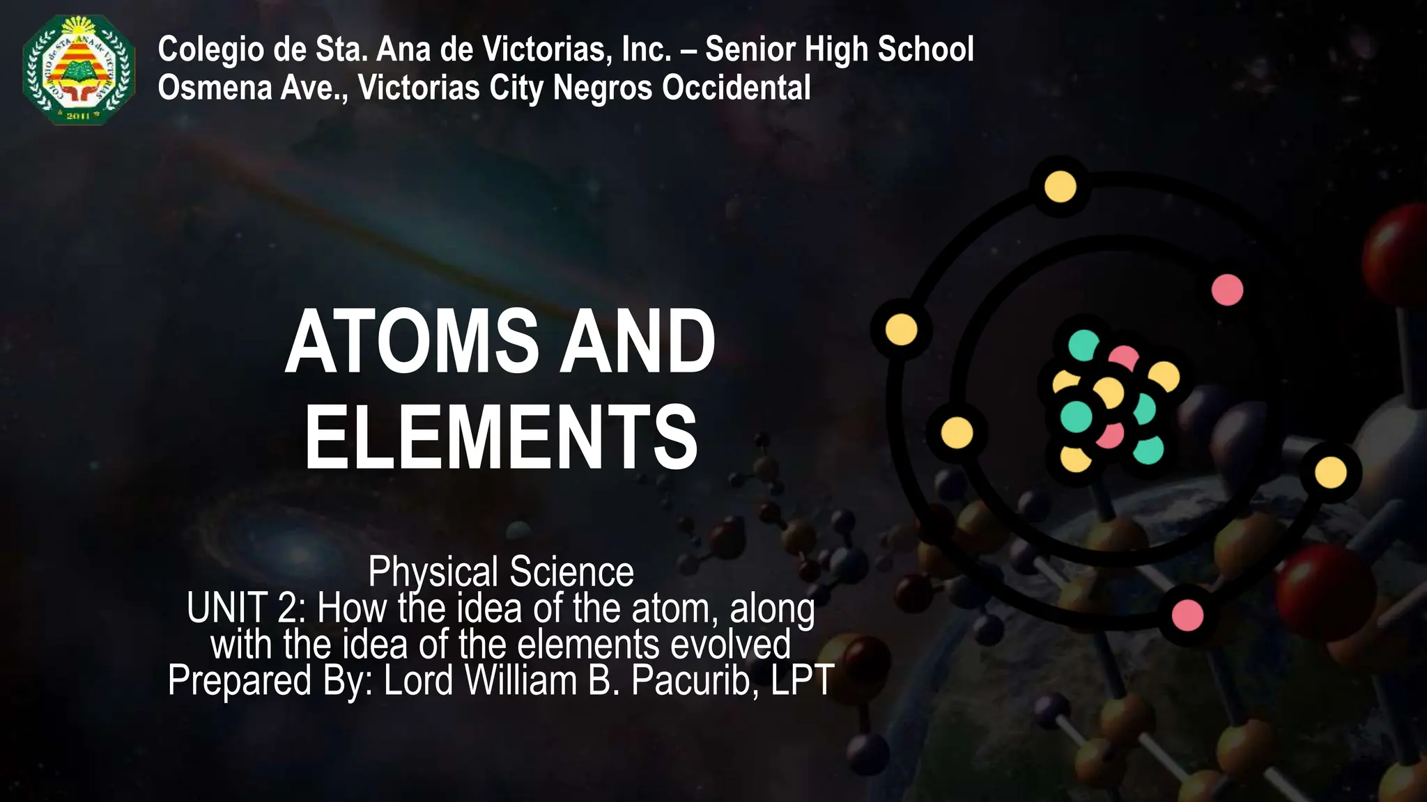 ATOMS AND ELEMENTS - PHYSICAL SCIENCE (PPT) | PPTX