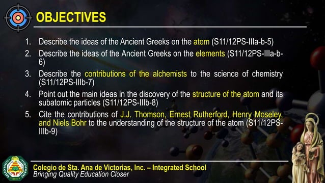 ATOMS AND ELEMENTS - PHYSICAL SCIENCE (PPT) | PPTX | Physics | Science