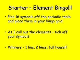 Atoms and elements revision lesson | PPT