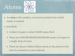 Atoms and mxtures pres. | KEY | Chemistry | Science