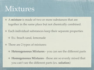 Atoms and mxtures pres. | KEY | Chemistry | Science