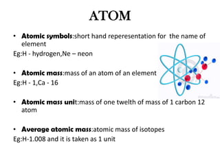 Atoms and molecules | PPTX