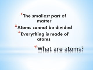 Atoms and molecules | PPTX