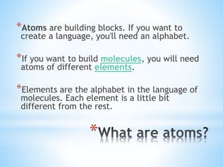 Atoms and molecules | PPTX