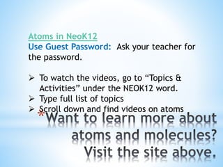 Atoms and molecules | PPTX