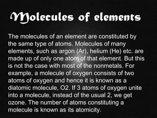Atoms and molecules | PPT